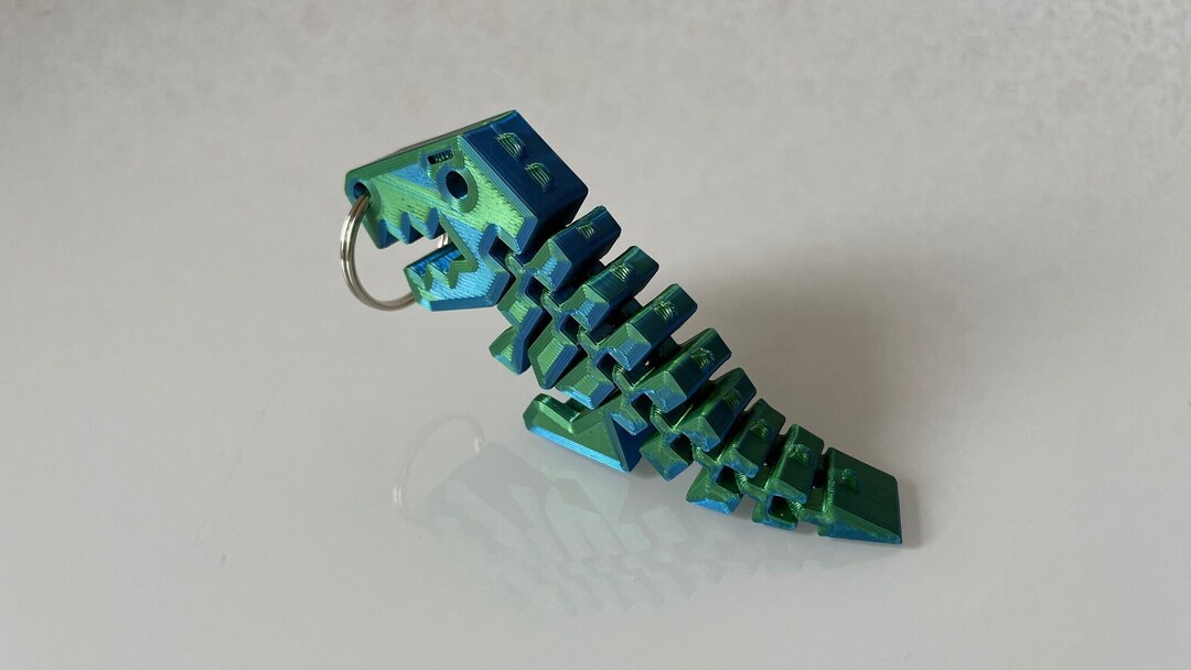 Flexi-rex Keychain - Decorative Dino T-rex - 3D Print Dino - Etsy