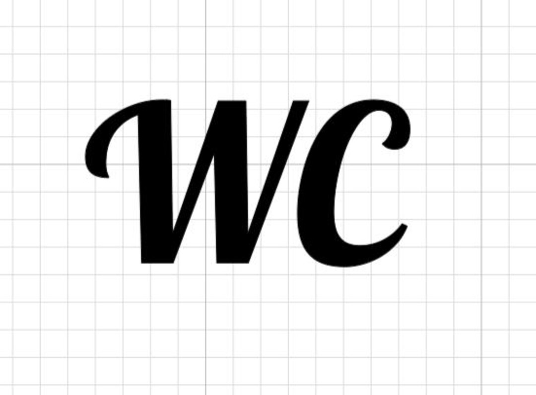 WC Toilet Sign Sticker in Vinyl, Toilet Stickers, Word Toilet, Wc Door ...