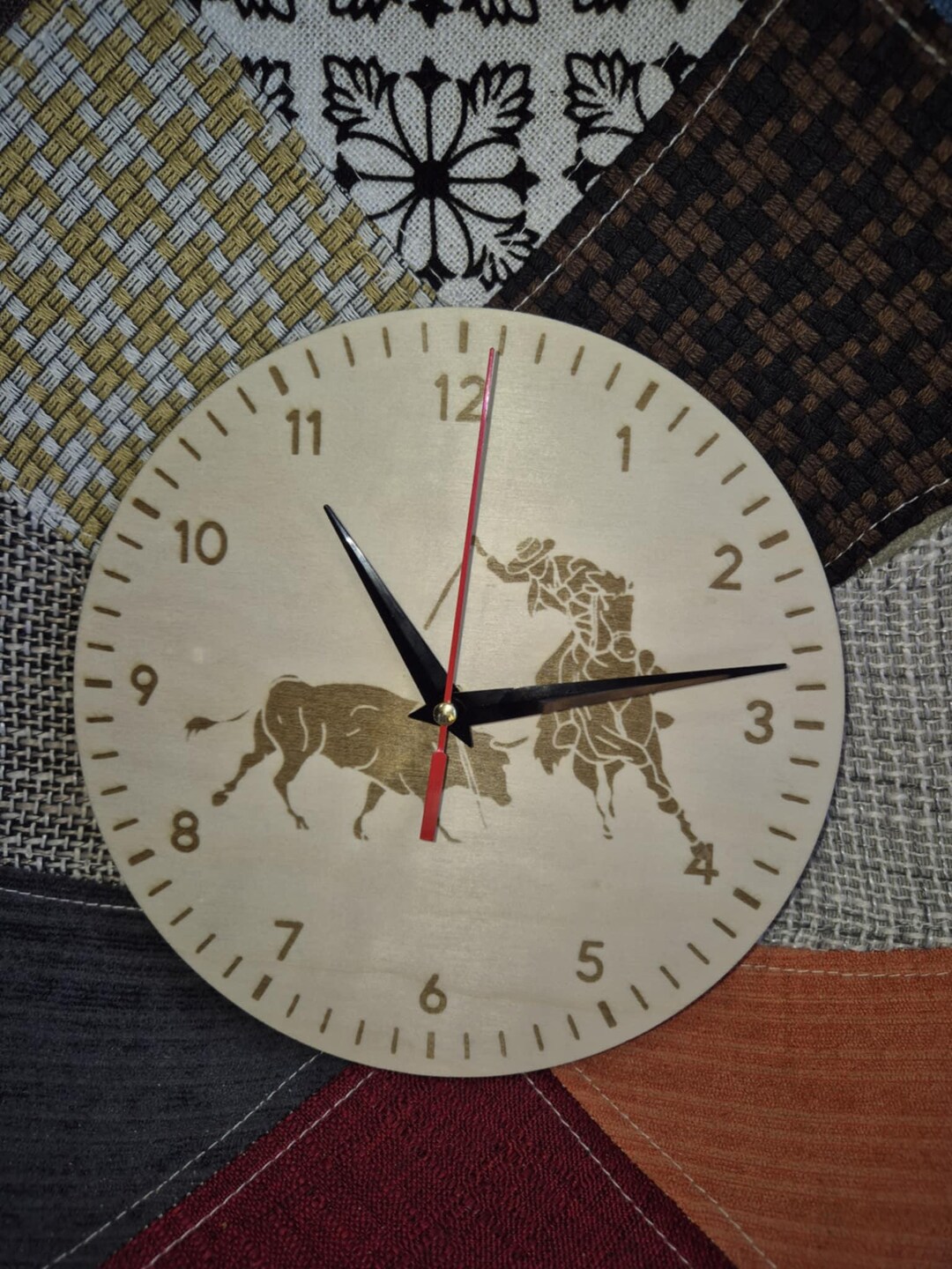 Bullfighting Clocks Picador With Bull. Wooden Clock. - Etsy