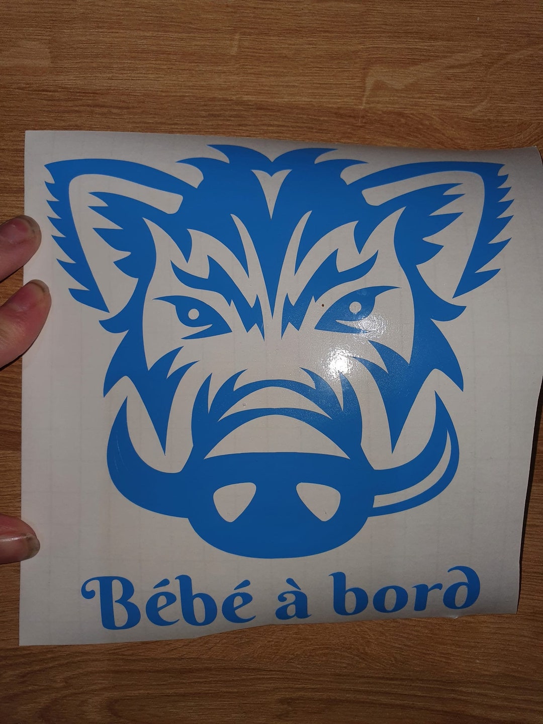 Car Sticker Featuring a Boar and a Baby on Board, With the Name "on ...