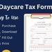 Childcare Tax Information Template Printable, Family Tax Information ...