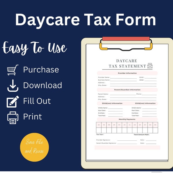 Daycare Tax Statement - Etsy
