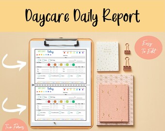 Daycare Daily Report, Fillable Daily Report for Daycare, Daycare ...