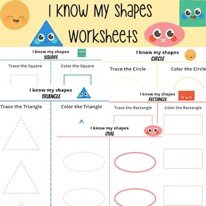 Preschool Worksheets, I Know My Shapes, Pre K, Daycare Kids Activities ...