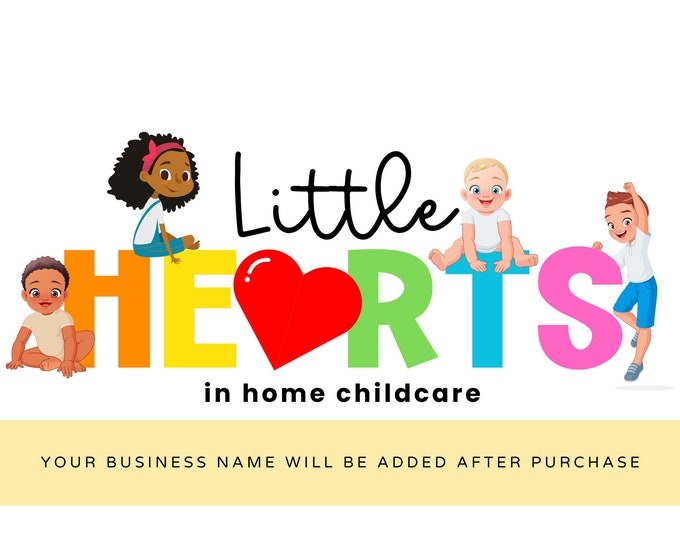 Childcare Logo Little Hearts Daycare Logo, Cute Childcare Logo, Heart ...