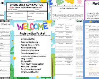 Daycare Enrollment Form, Editable Childcare Registration Form ...