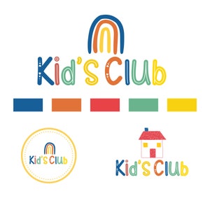 Cute Daycare Logo, Rainbow Logo, Cute Boho Rainbow Daycare Logo, Muted ...