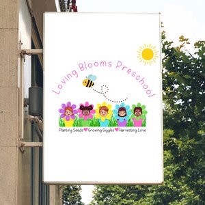 Cute Kids Flower Logo Design, Daycare Design, Flower Themed Daycare ...