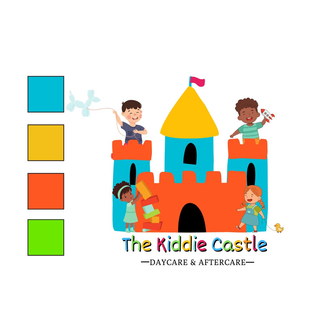 Kids Castle Logo, Kids Building Logo, Children Colorful Logo, Kids ...