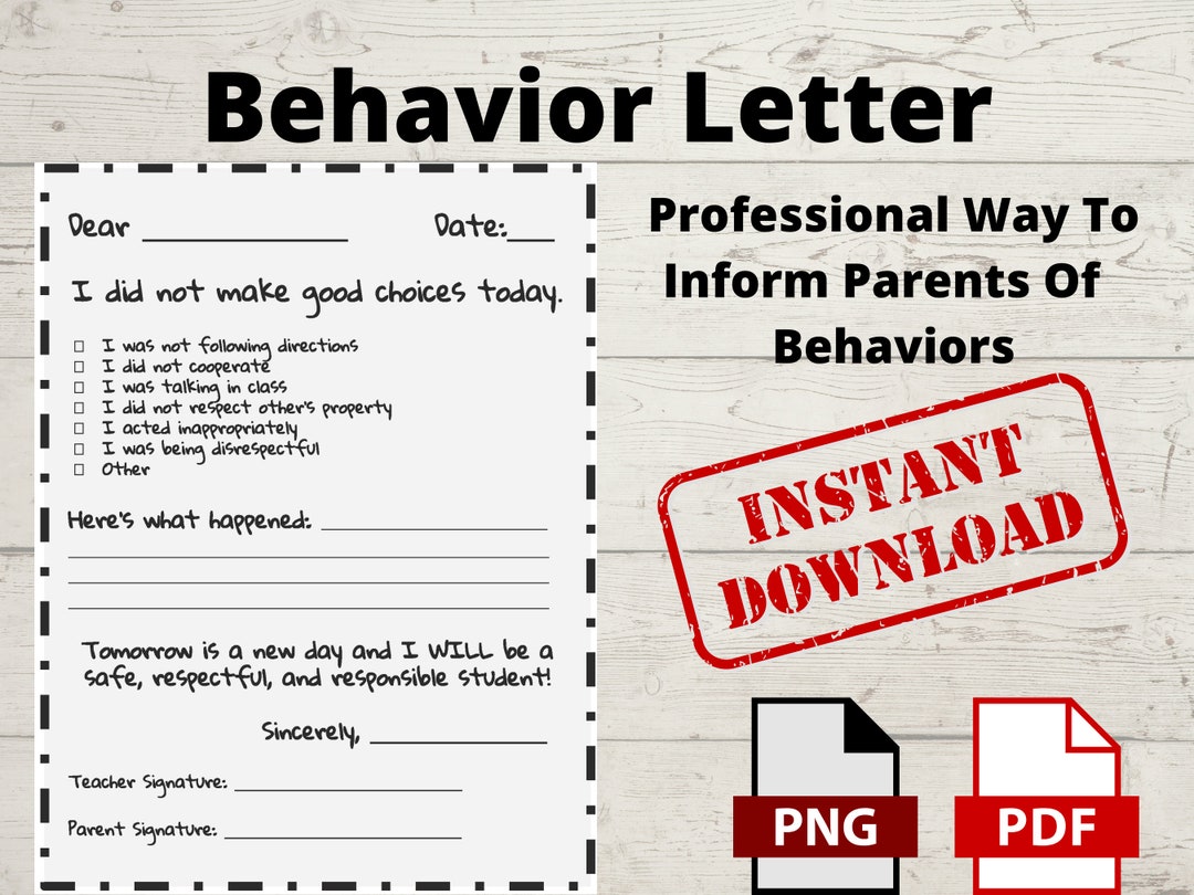 Kids Behavior Letter, Letter to Parents, Childcare Forms, Daycare Forms ...