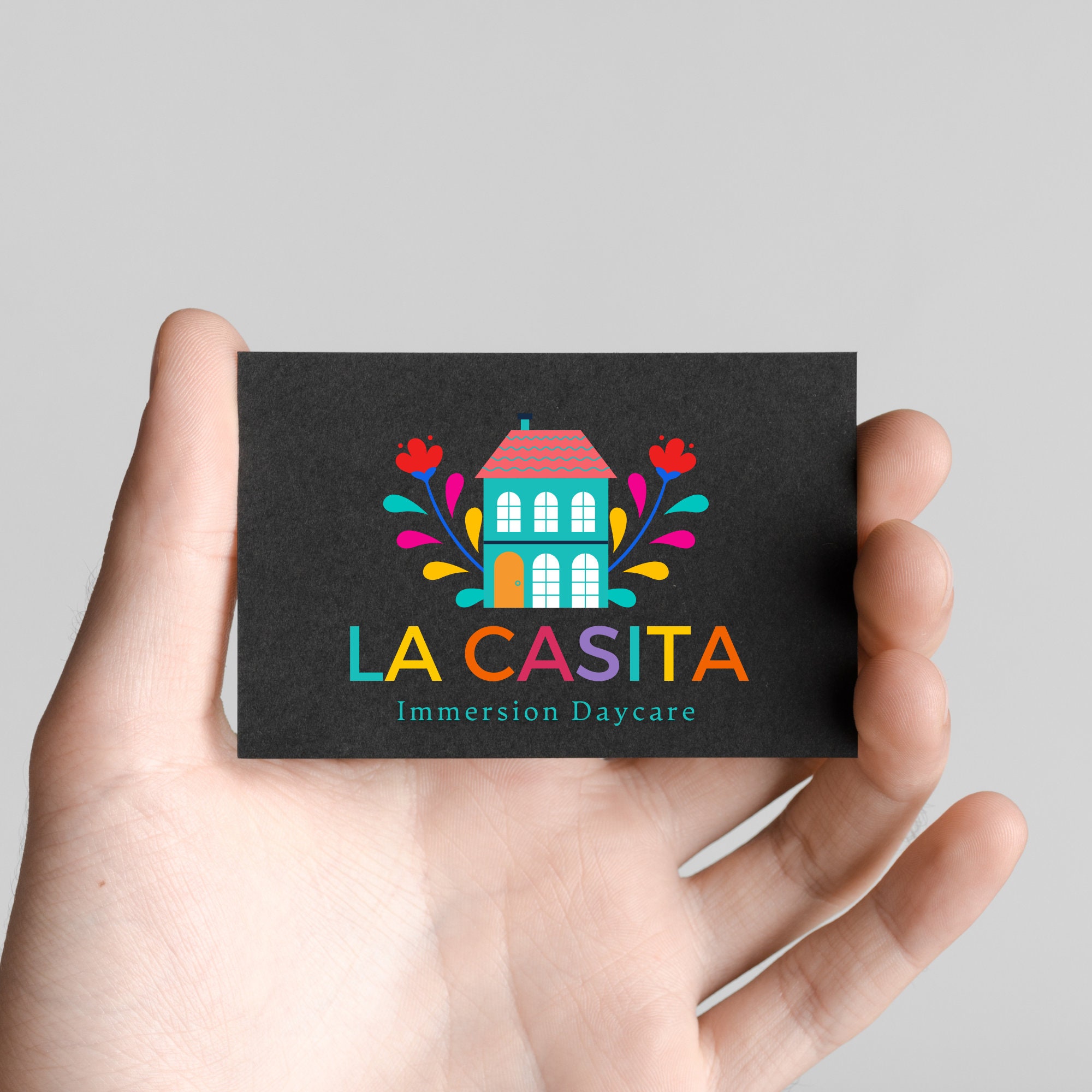 Mi Casita Childcare Logo Dual Language Logo Diverse - Etsy