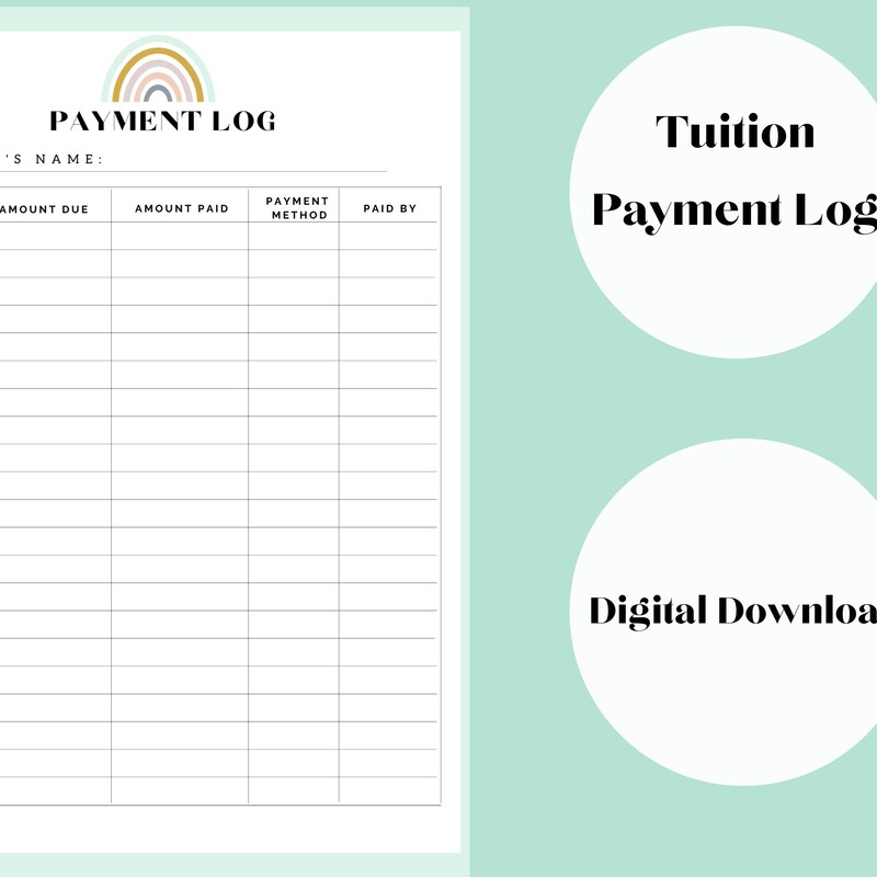 Childcare Payment Log - Etsy