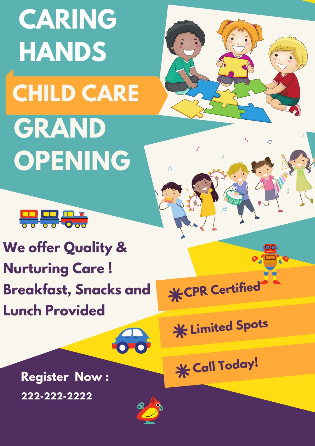 Custom Day Care Flyer, Daycare Flyer, Grand Opening, Childcare, Center ...
