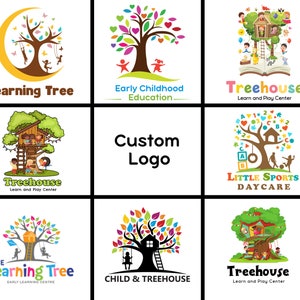 Custom Treehouse Logo, Kids Treehouse Logo, Cute Daycare Logo ...
