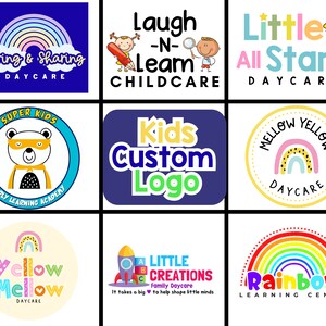 Basic Logo Package, Custom Kid's Logo, Preschool Logo, Education Logo, Cute Sunshine Logo ...