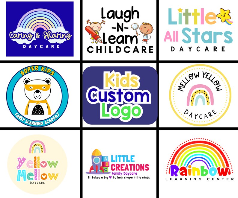 Basic Logo Package, Custom Kid's Logo, Preschool Logo, Education Logo ...