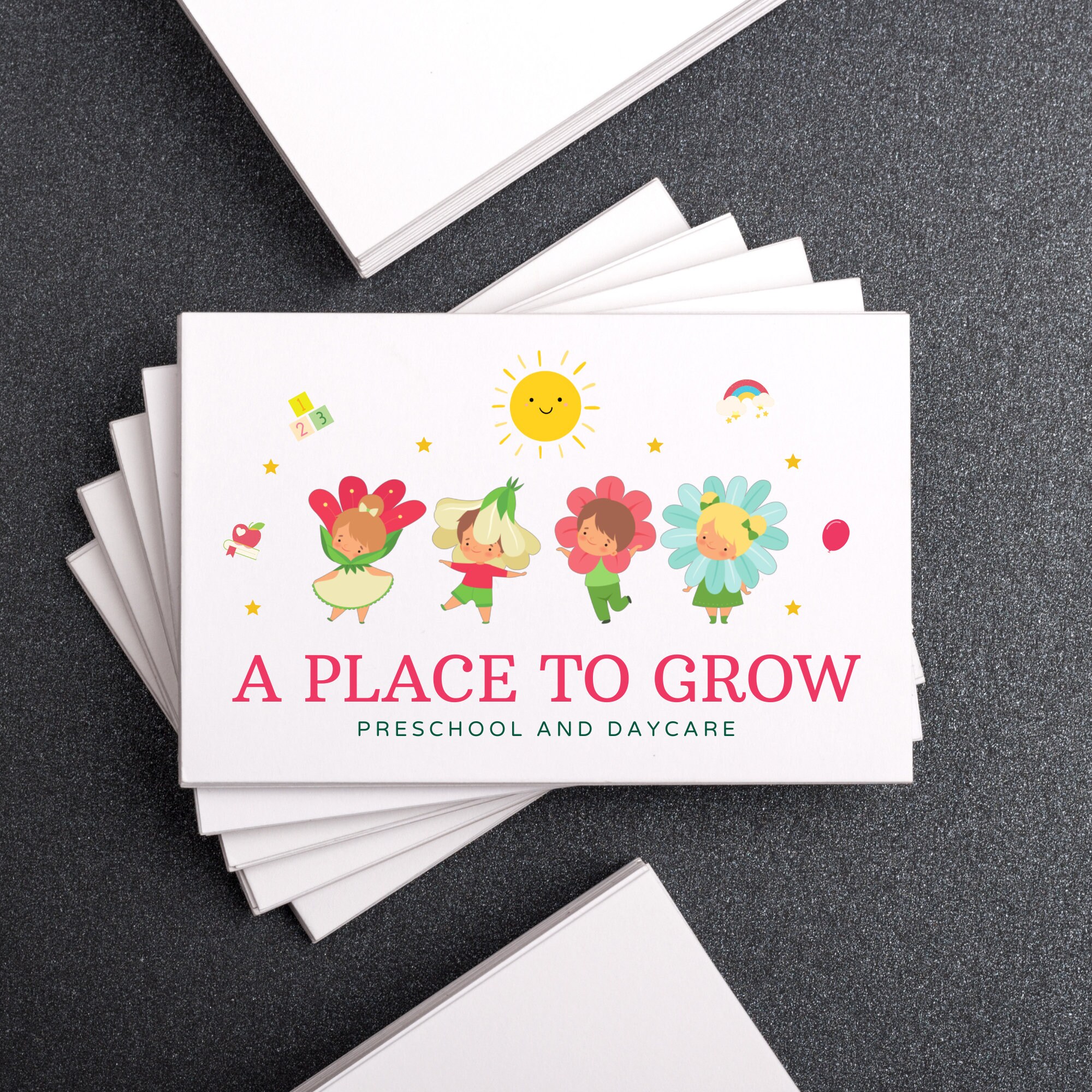 Cute Flower Daycare Logo, Flower Logo, Unique Kids Logo, Childcare Logo ...