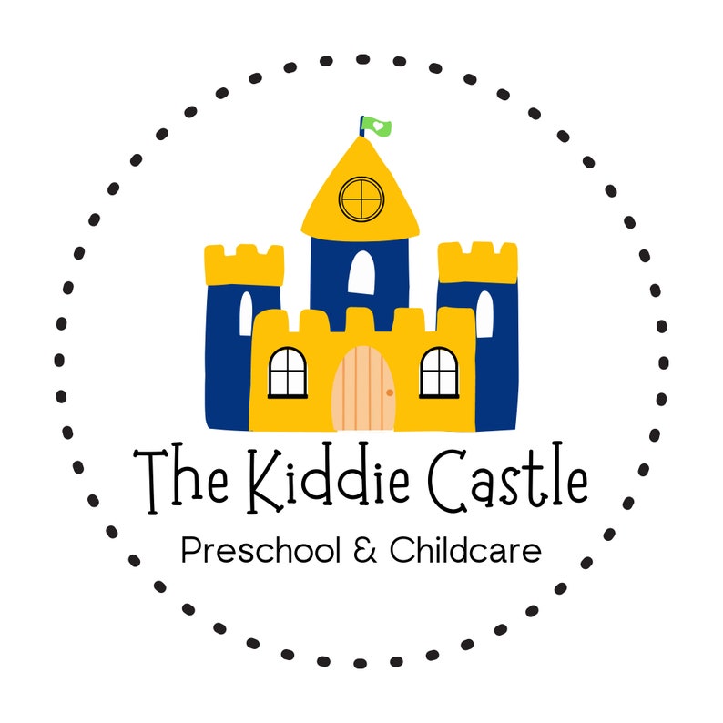 Cute Castle Logo Blue and Yellow Castle Logo Kid's Logo - Etsy