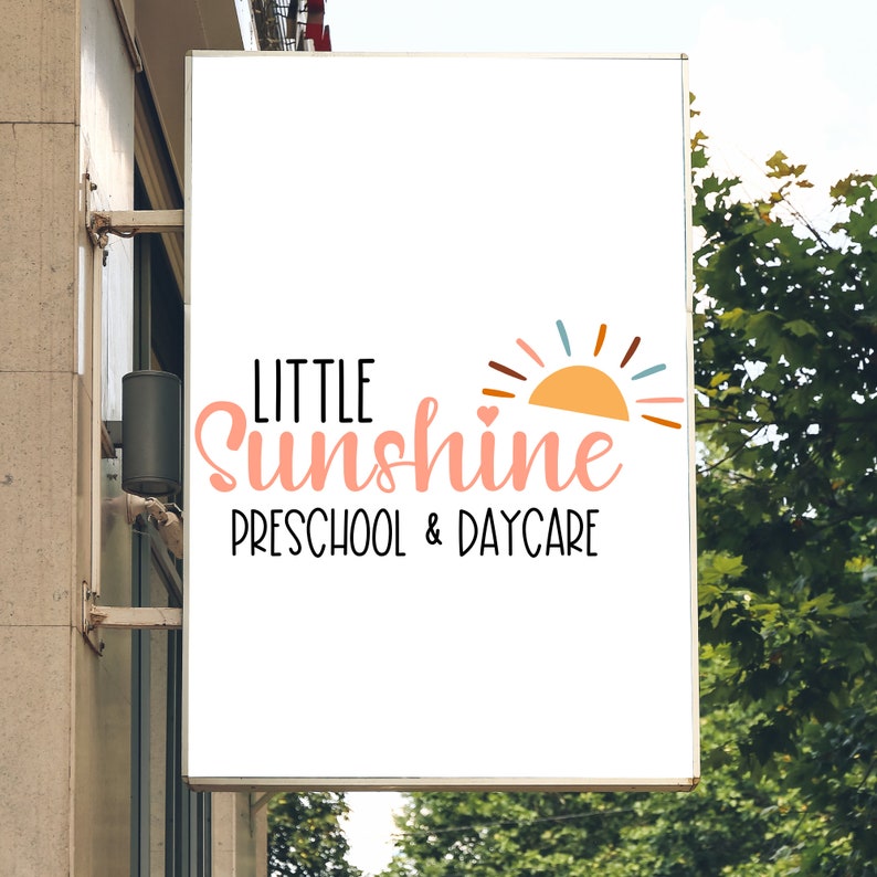 Little Sunshine Childcare Logo Cute Sun Themed Daycare Logo - Etsy