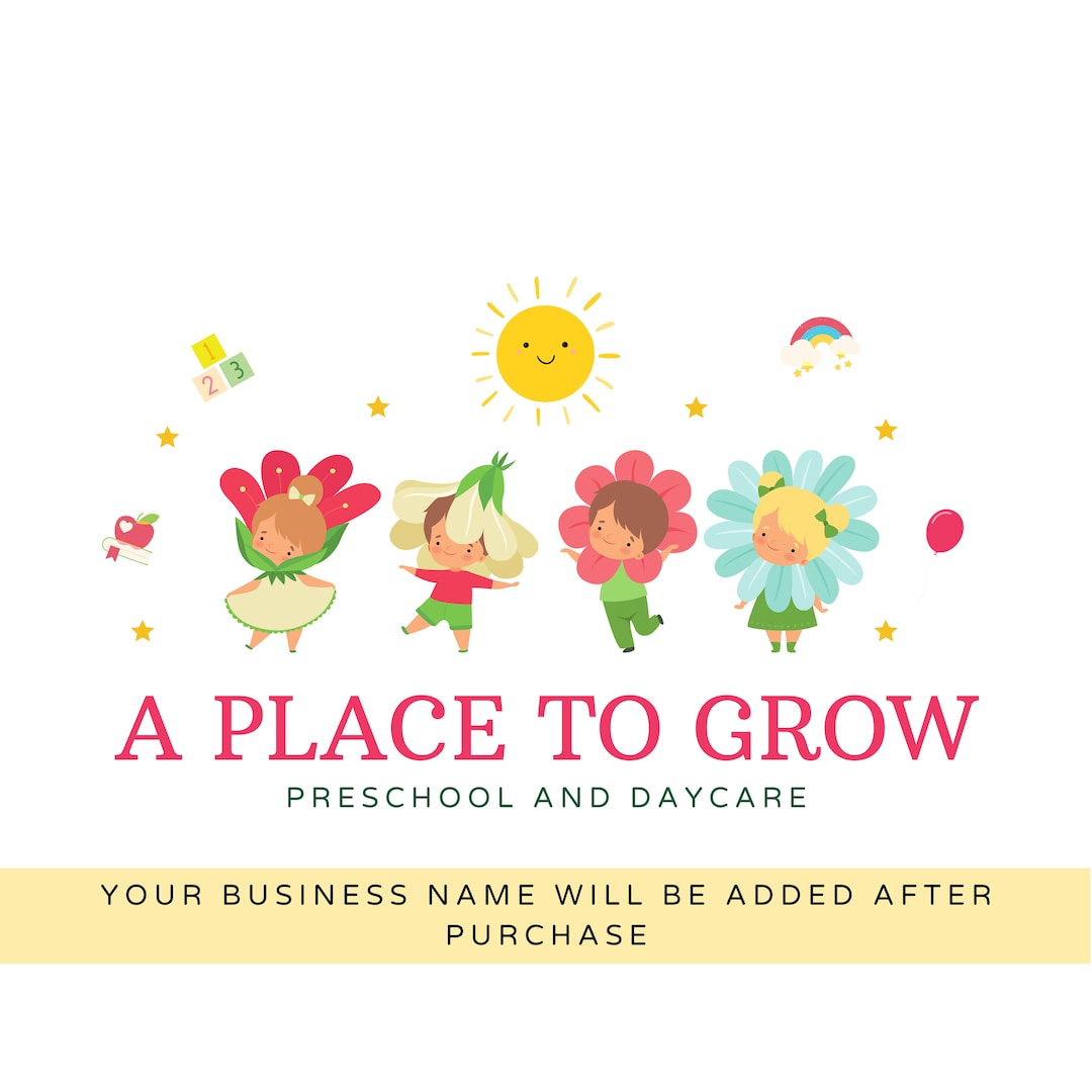 Cute Flower Daycare Logo, Flower Logo, Unique Kids Logo, Childcare Logo ...