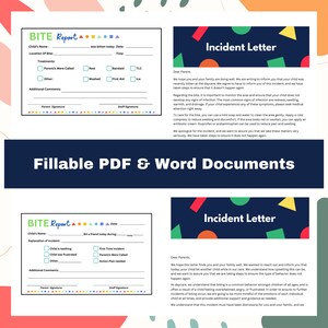 Daycare Bite Reports, Daycare Incident Report, Printable Toddler Bite ...