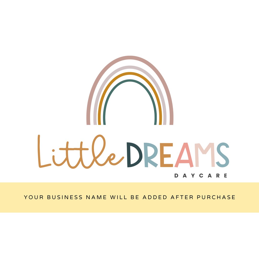 Premade Rainbow Daycare Logo, Rainbow Themed Daycare Logo, Cute Rainbow ...