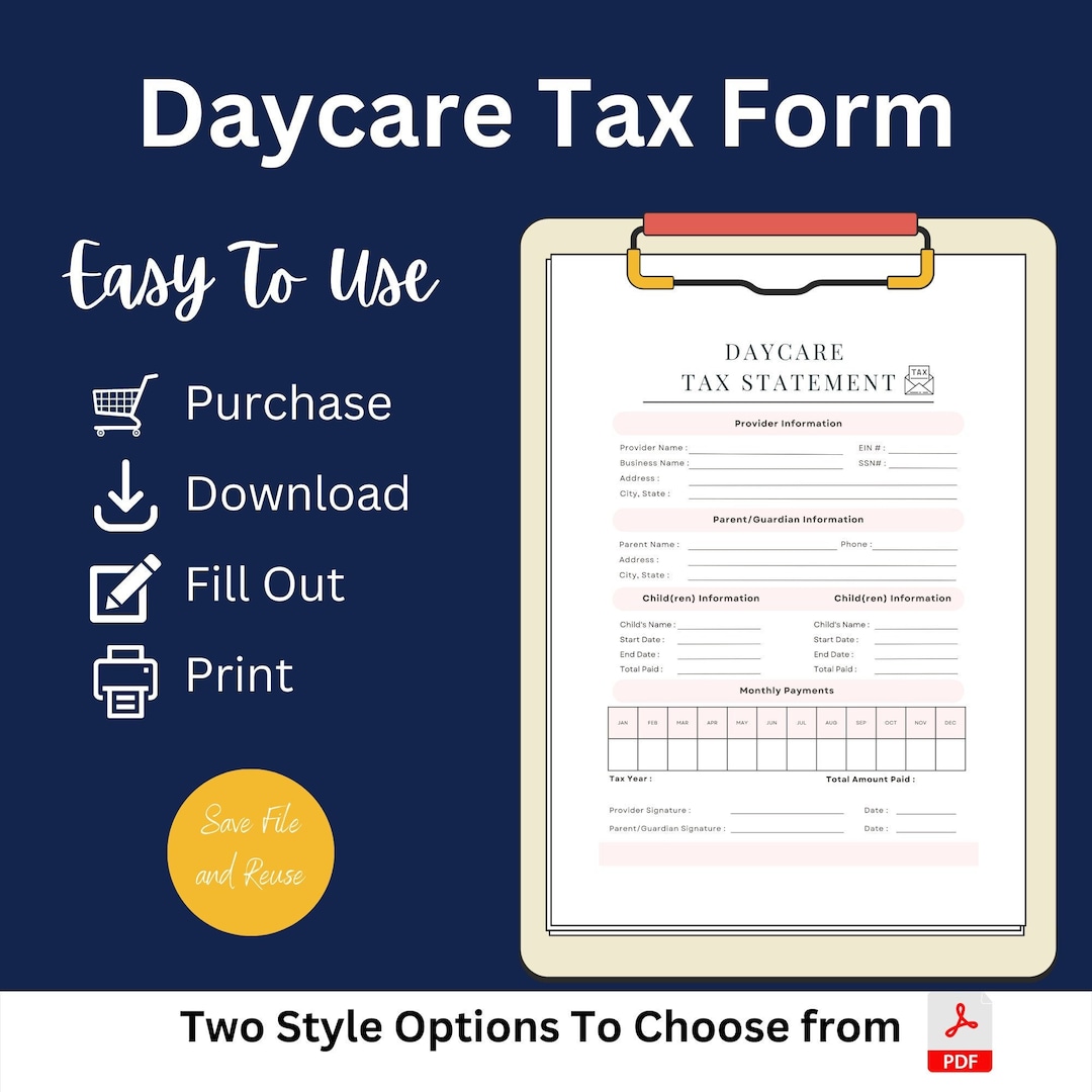 Childcare Tax Information Template Printable, Family Tax Information ...