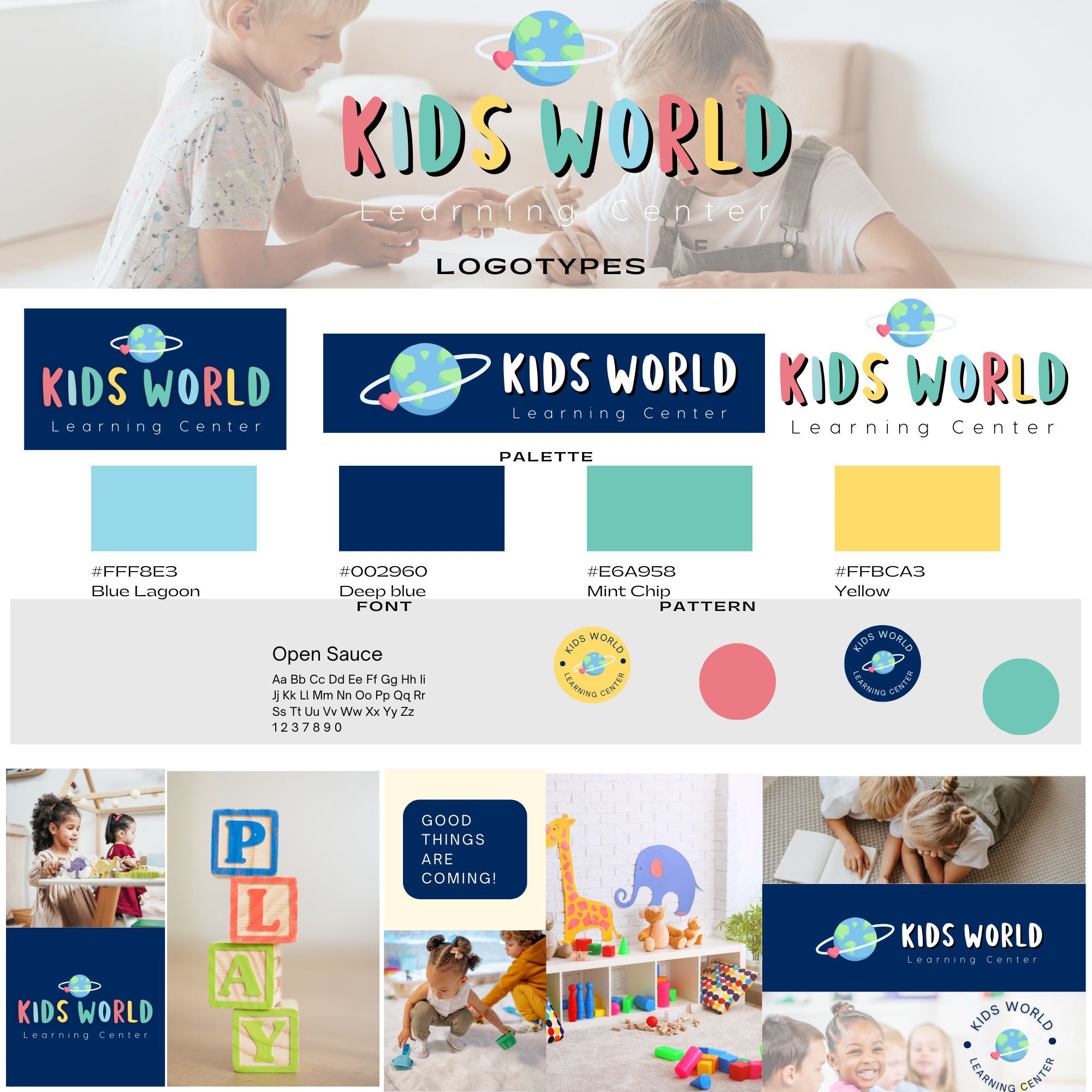 Kid's World Logo, World Childcare Logo, Cute Colorful World Log ...
