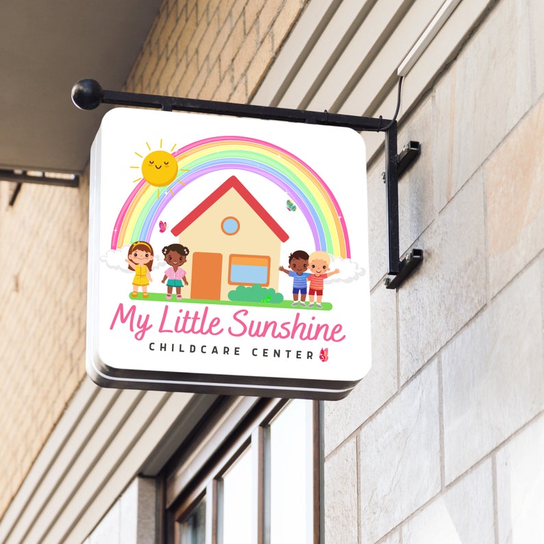 Diverse Daycare Logo Rainbow Daycare Logo Sunshine Daycare - Etsy