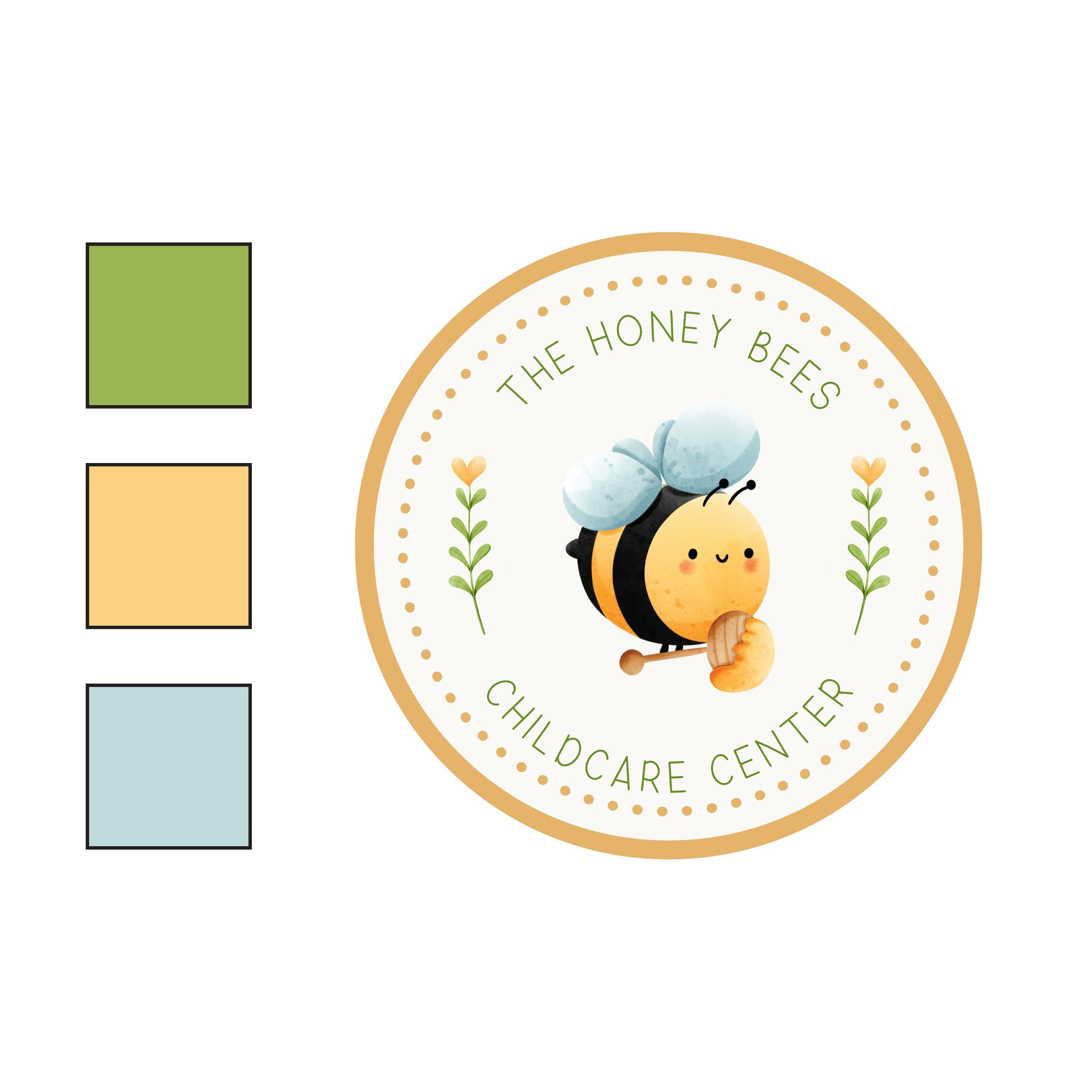 Bee Logos, My Honey Bees, Bee Themed Childcare Logo, Bee Daycare Logo ...