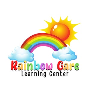 Premade Rainbow Themed Daycare Logo, Preschool Logo, Rainbow Logo, Cute ...