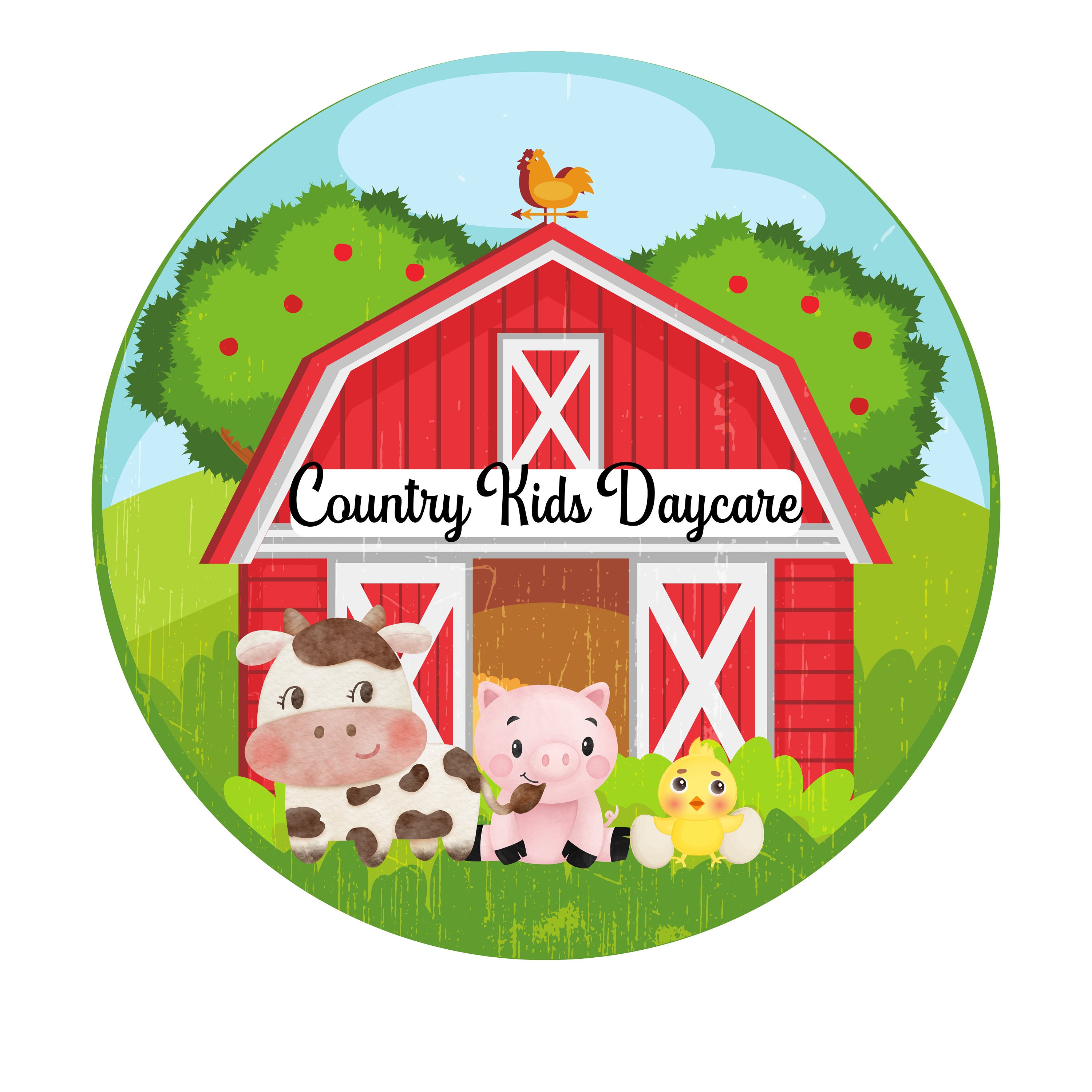 Farm Themed Logo Kids Farm Logo Cute Farm Logo Farm Daycare - Etsy ...