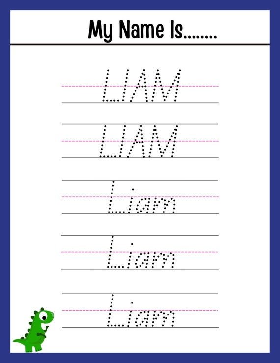 Custom Name Tracing Worksheet Preschool Pre K Learn Your - Etsy