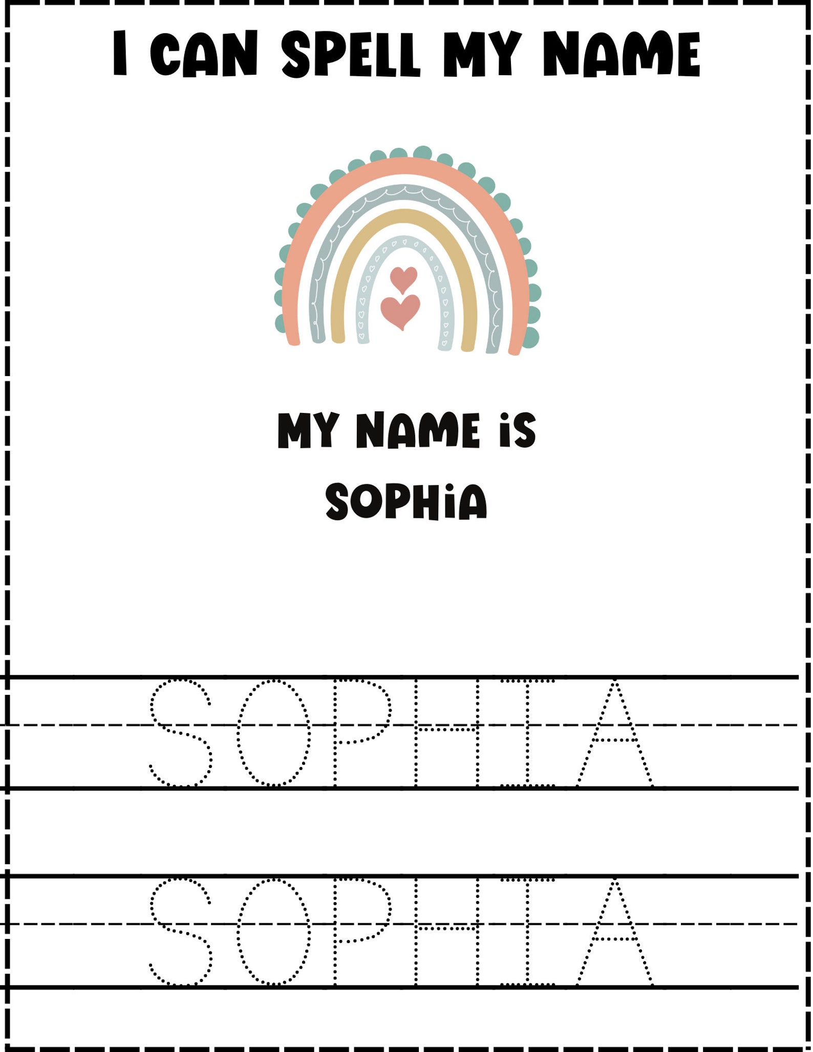 Custom Name Tracing Worksheet Preschool Pre K Learn Your - Etsy