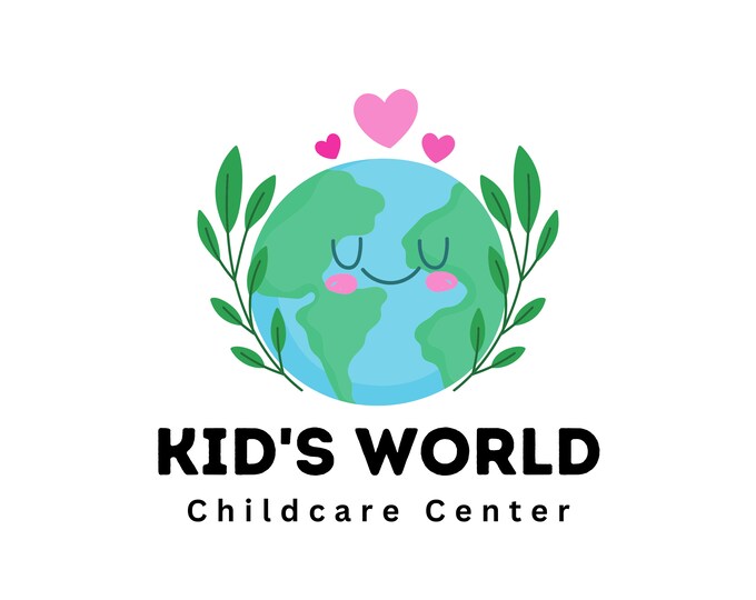 Kid's World Logo, Custom Childcare Logo, Cute Kid's Logo, Educational ...