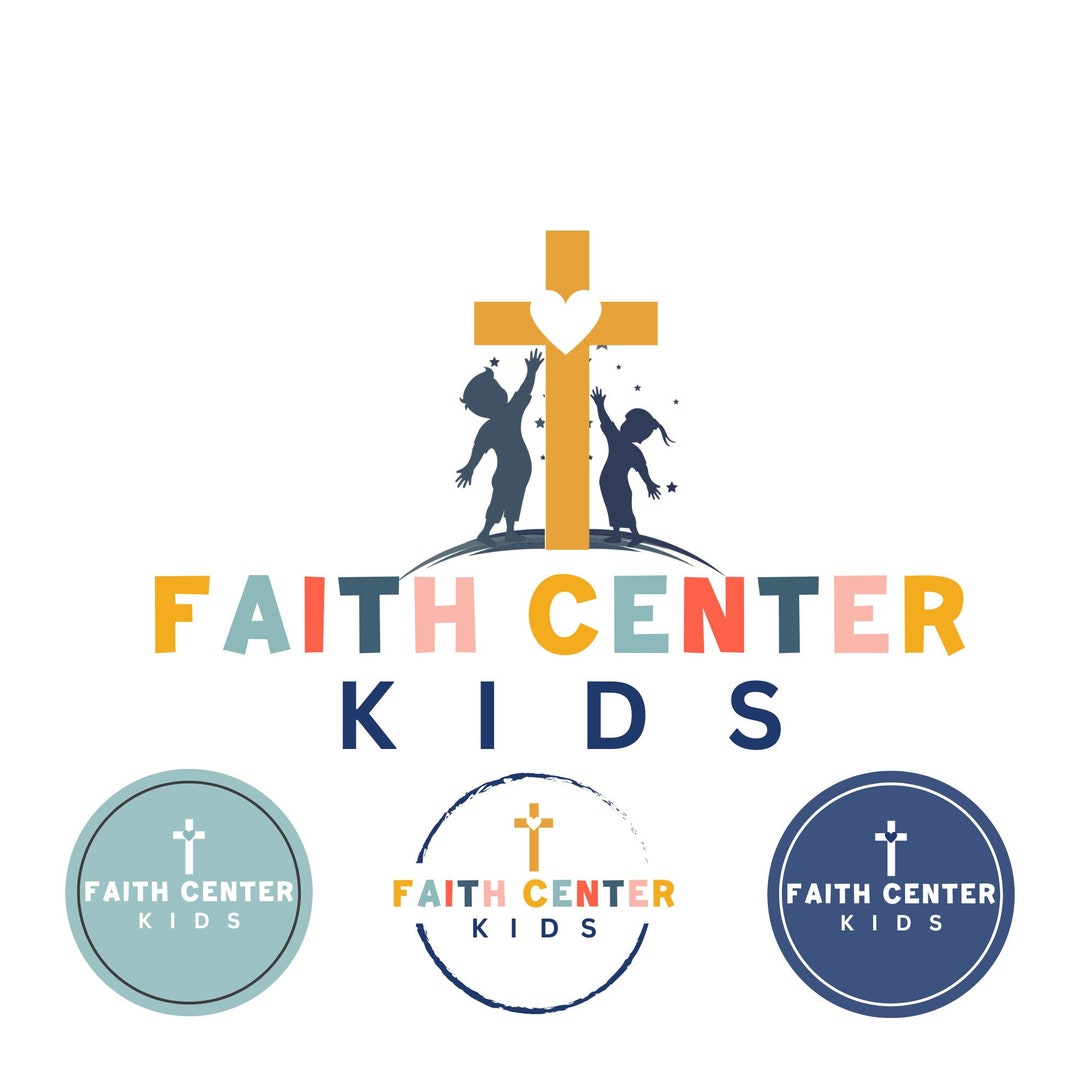 Kids Cross Logo, Faith Logo, Church Preschool Logo, Education Church ...