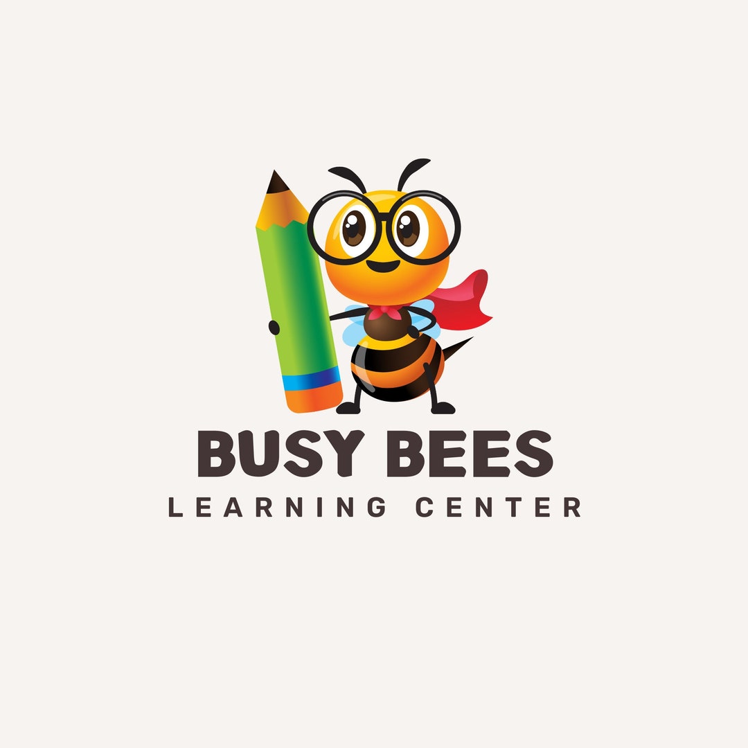 Cute Kids Logo Design, Bee Logo Design, Daycare Logo Design, Childcare ...