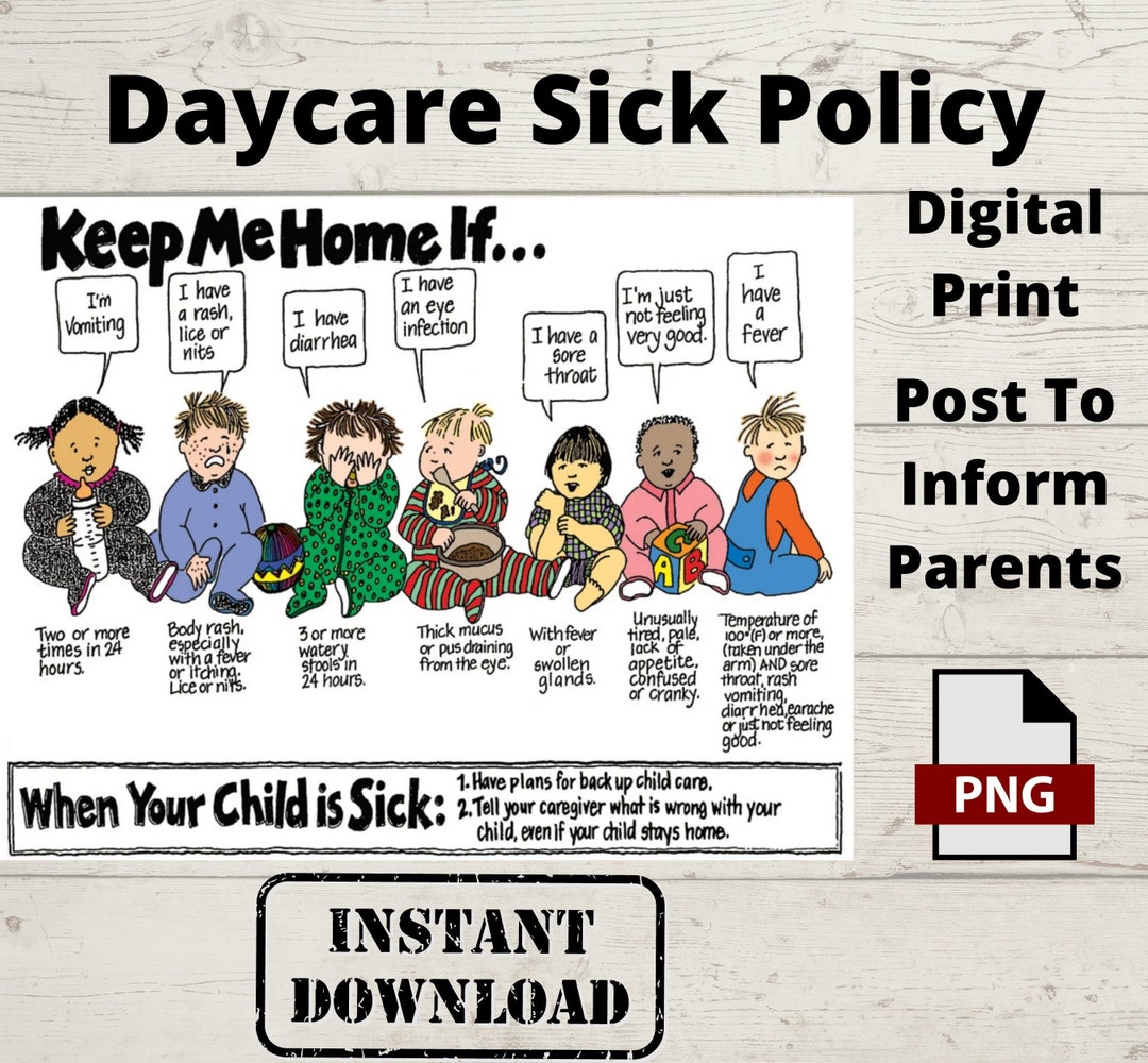 Daycare Sick Policy Sign, Daycare Signs, Childcare Signs - Etsy