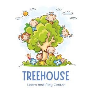 Custom Treehouse Logo, Kids Treehouse Logo, Cute Daycare Logo ...
