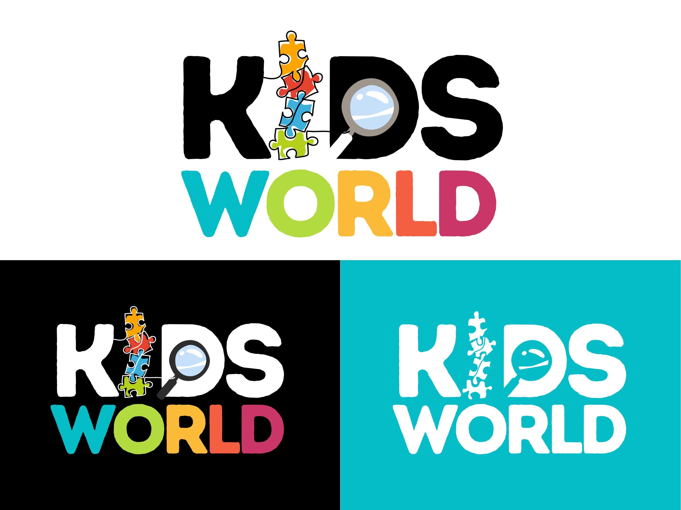 Kids World Logo Design Modern Kids World Logo Cute Kids - Etsy