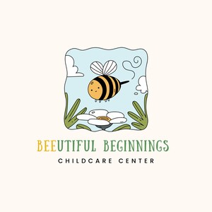 Bee Themed Logo, Cute Bee Logo, Bee Logo, Daycare Logo, Whimsical Logo ...