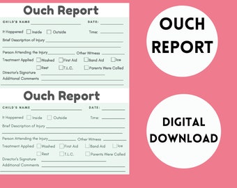 Daycare Ouch Report - Etsy