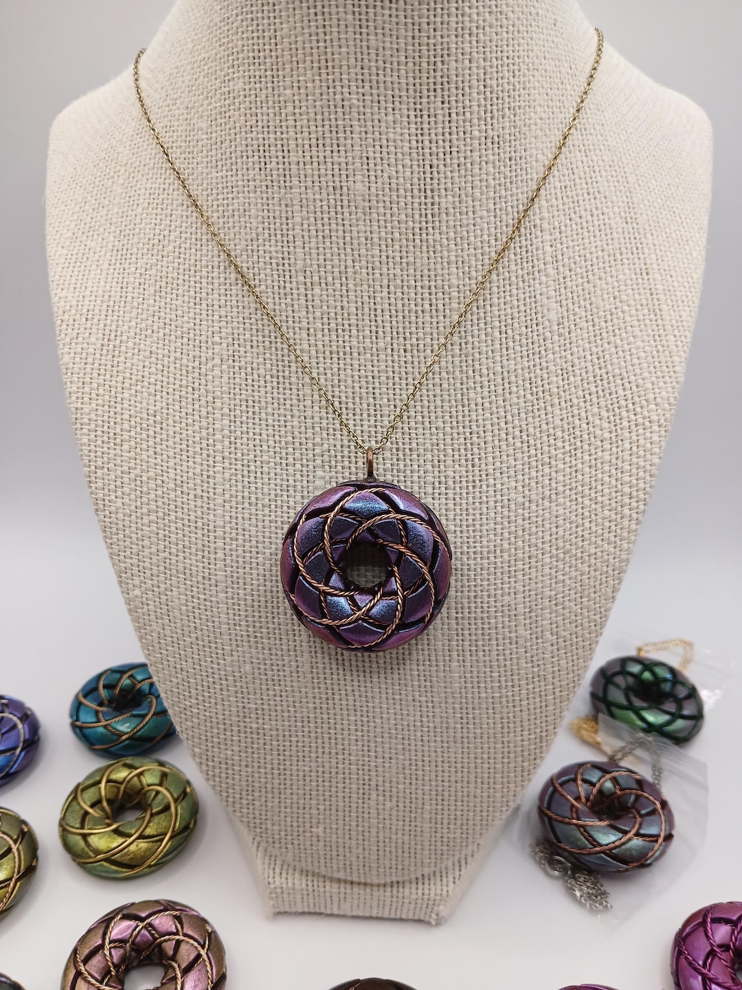 Authentic Orgone Torus Empowerment Pendant, Chameleon Mica, Chain ...