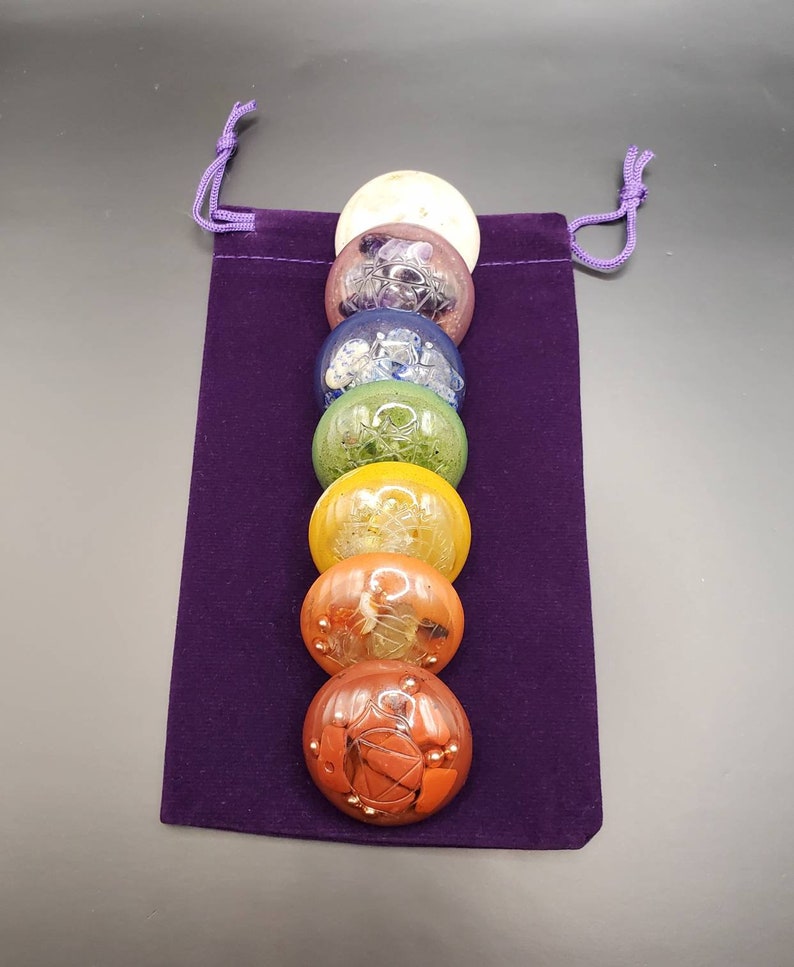 7 Disk Chakra Orgone Set - Etsy
