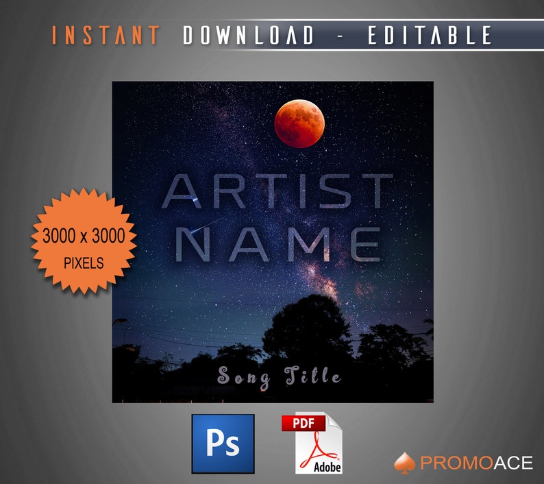 Album Cover Art, CD Cover / Night Time Design - Album Cover Template ...