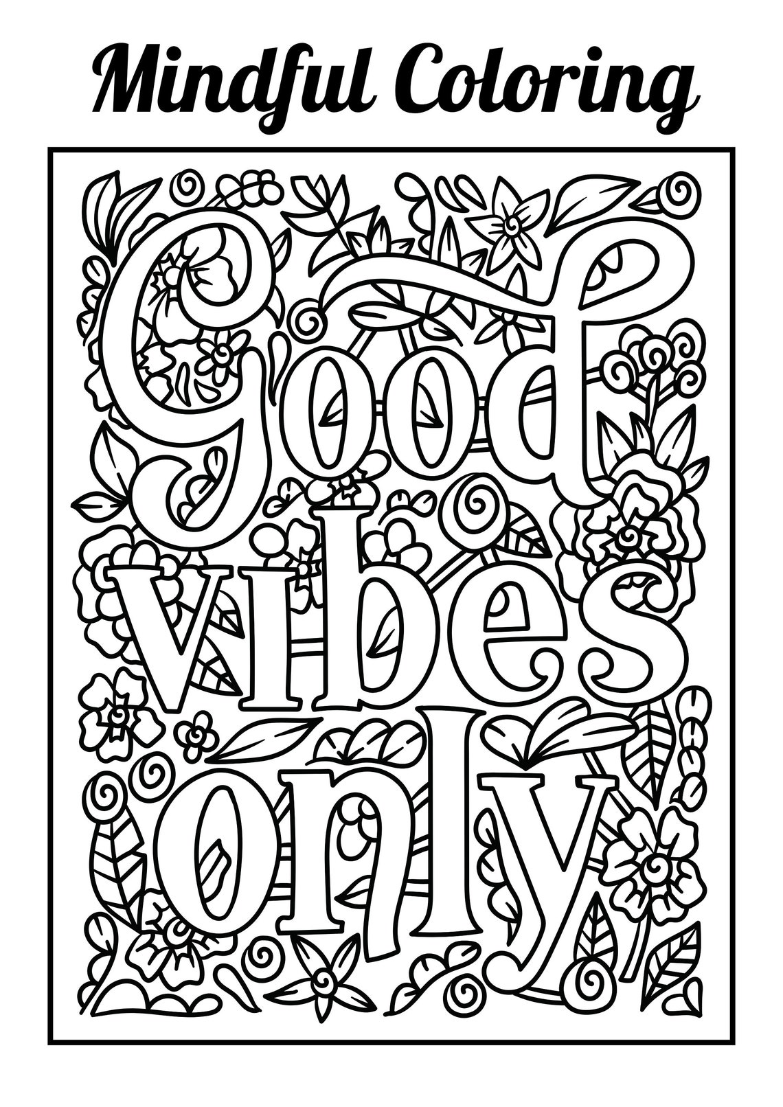 Positive Written Mandala Coloring Book Creative Coloring Book High ...