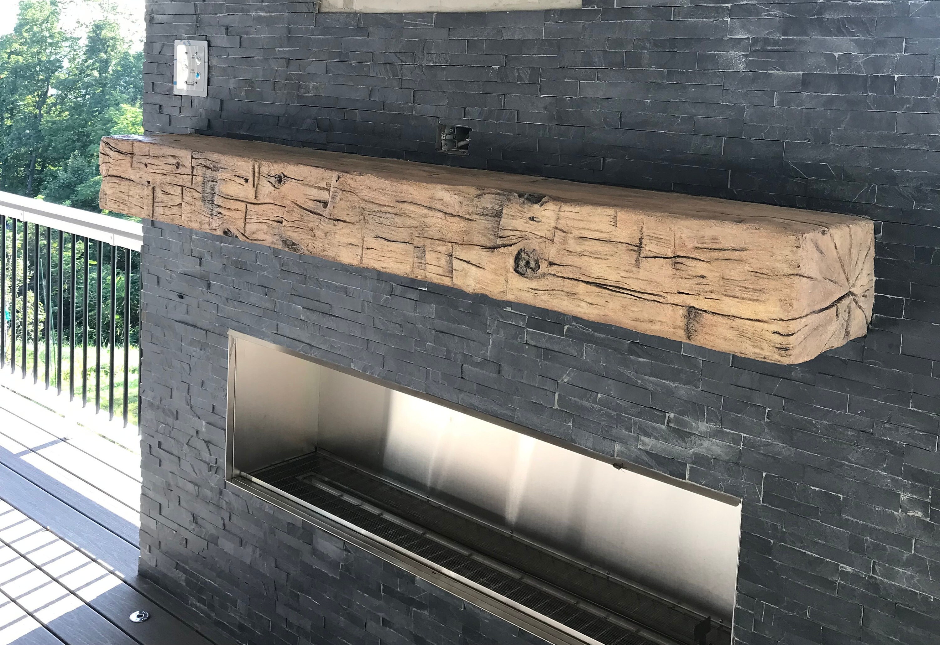 Wood-look Concrete Fireplace Mantel, Handmade Faux Beam - Etsy