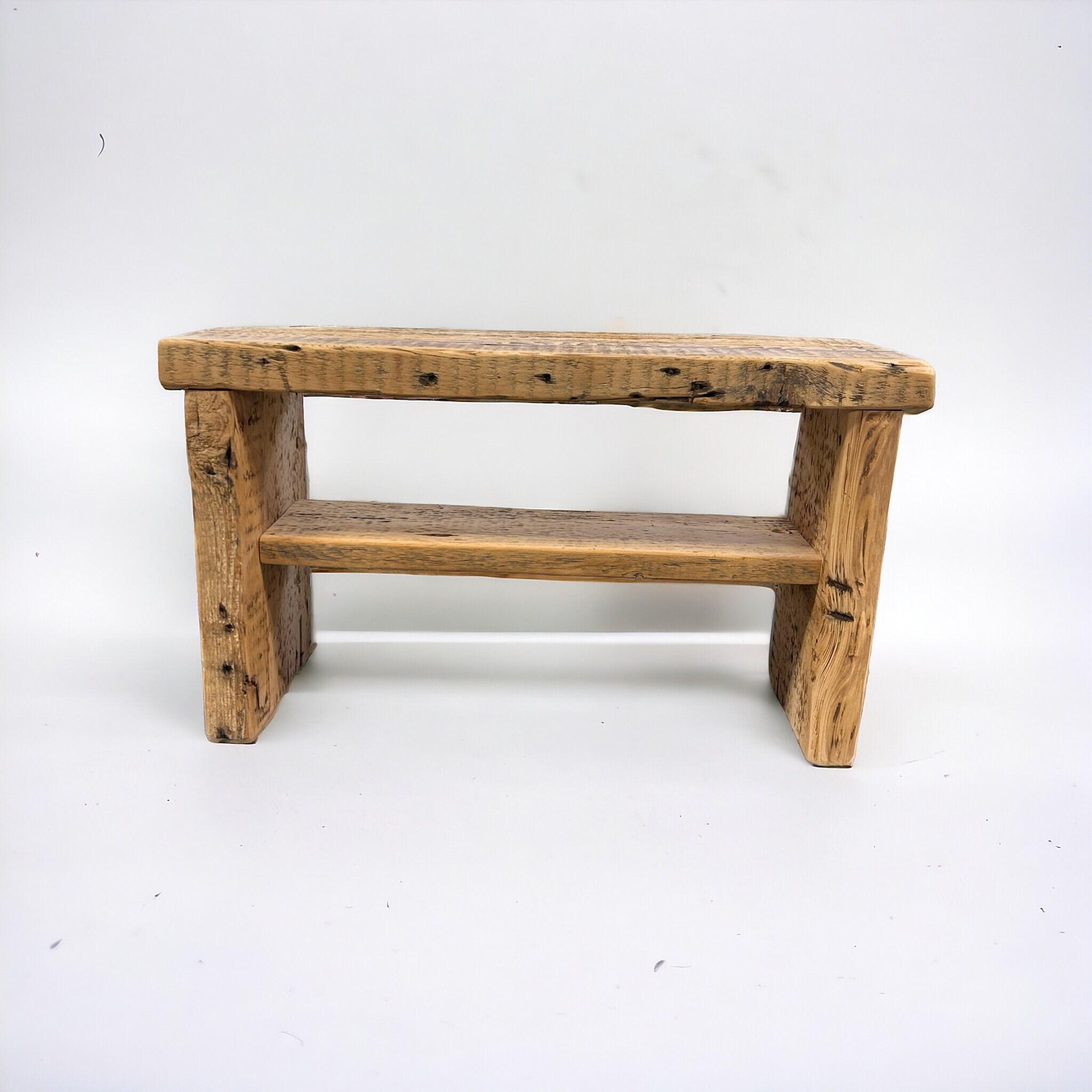 Reclaimed Wood Entryway Bench, Rustic Farmhouse Seat, Barn Wood Stool ...