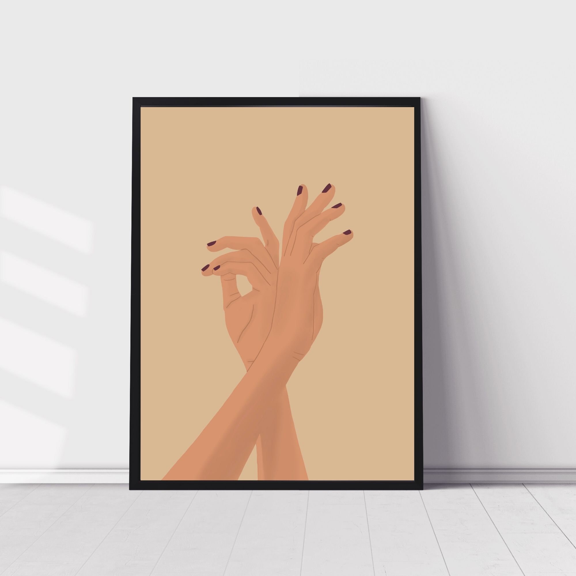 Hands Instant Download Printable Art Illustration Poster - Etsy