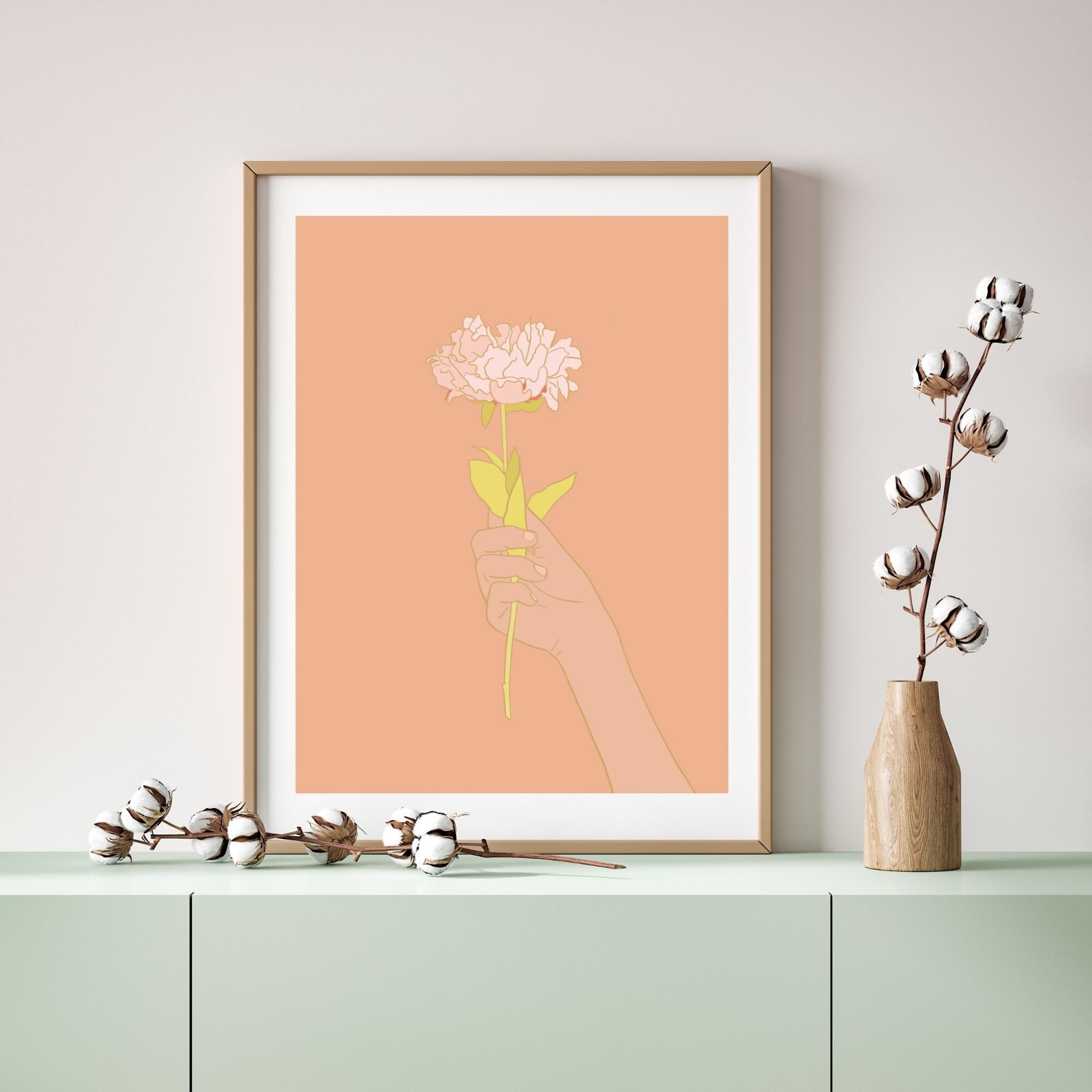Flower Poster, Instant Download, Printable Art, Wall Art, Illustration ...